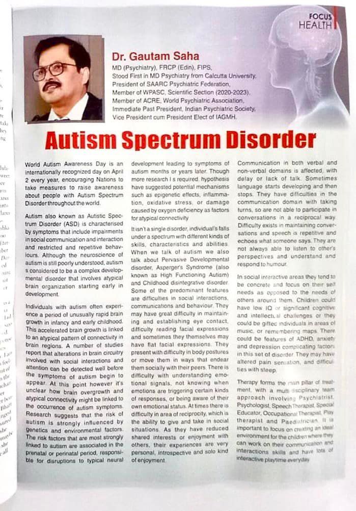 Article on ASD - Child and Adolescent Mental Health Service